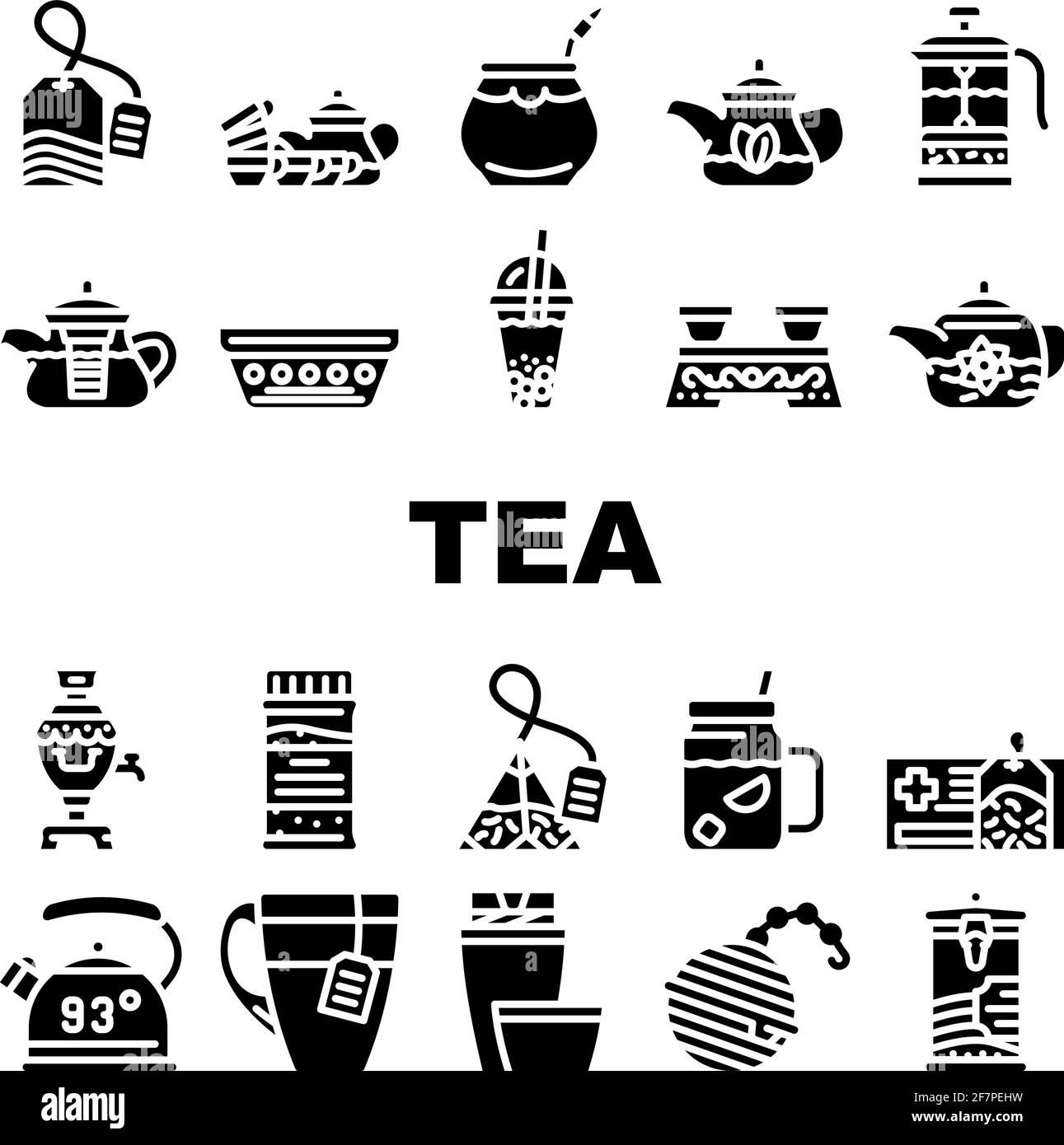 Tea Healthy Drink Collection Icons Set Vector Stock Vector Image & Art ...