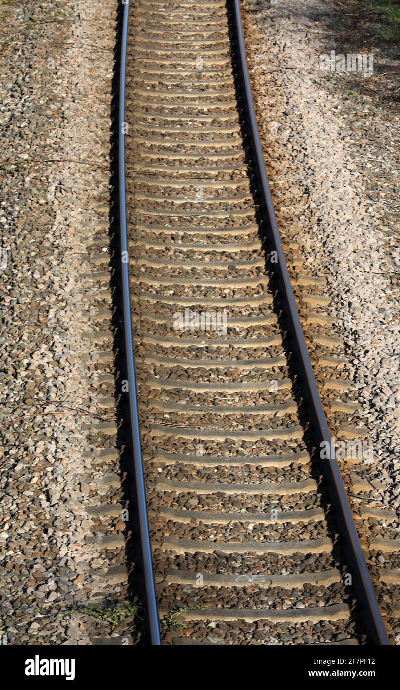 Train railroad tracks transport on the rail Stock Photo - Alamy