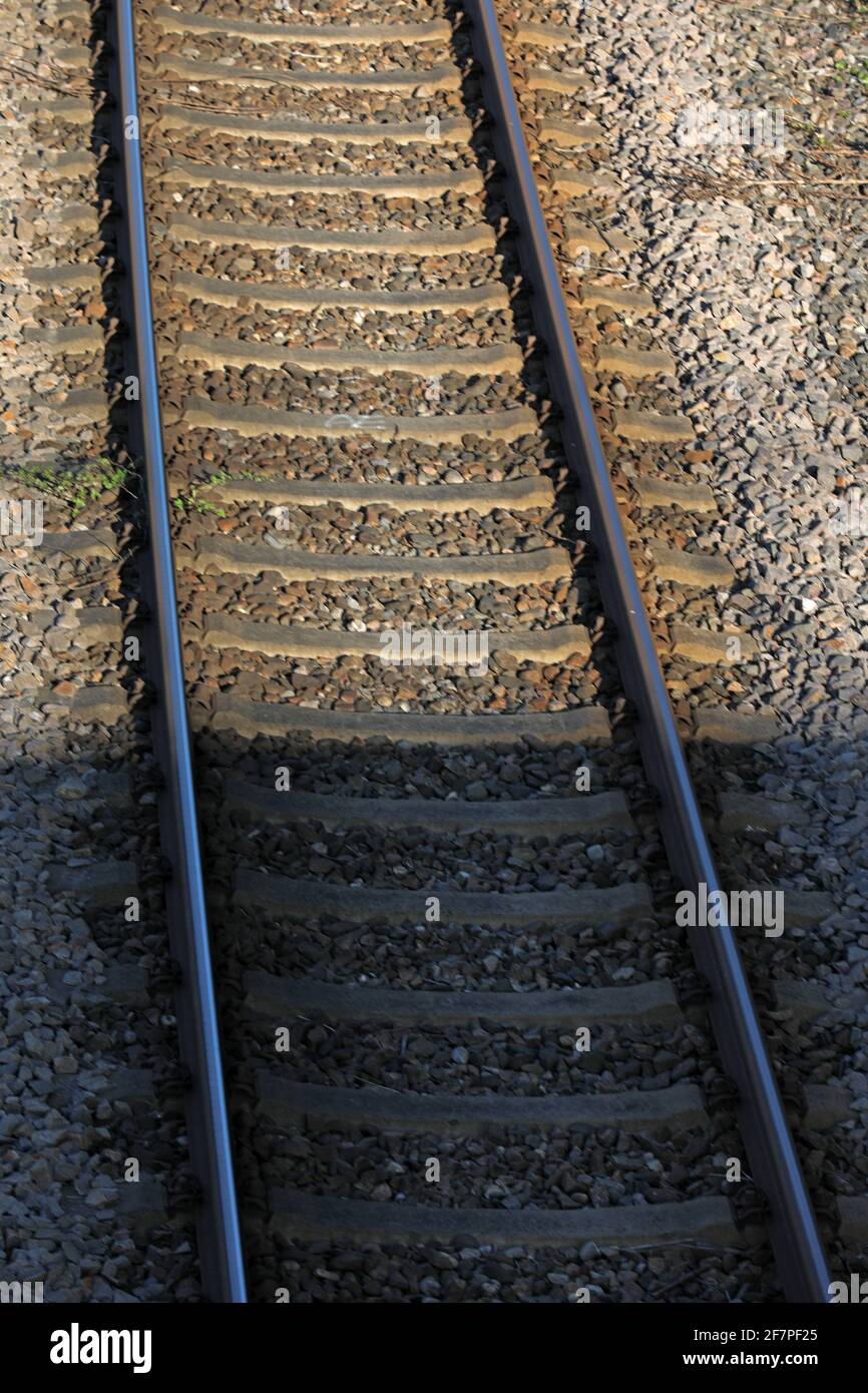 Train railroad tracks transport on the rail Stock Photo - Alamy