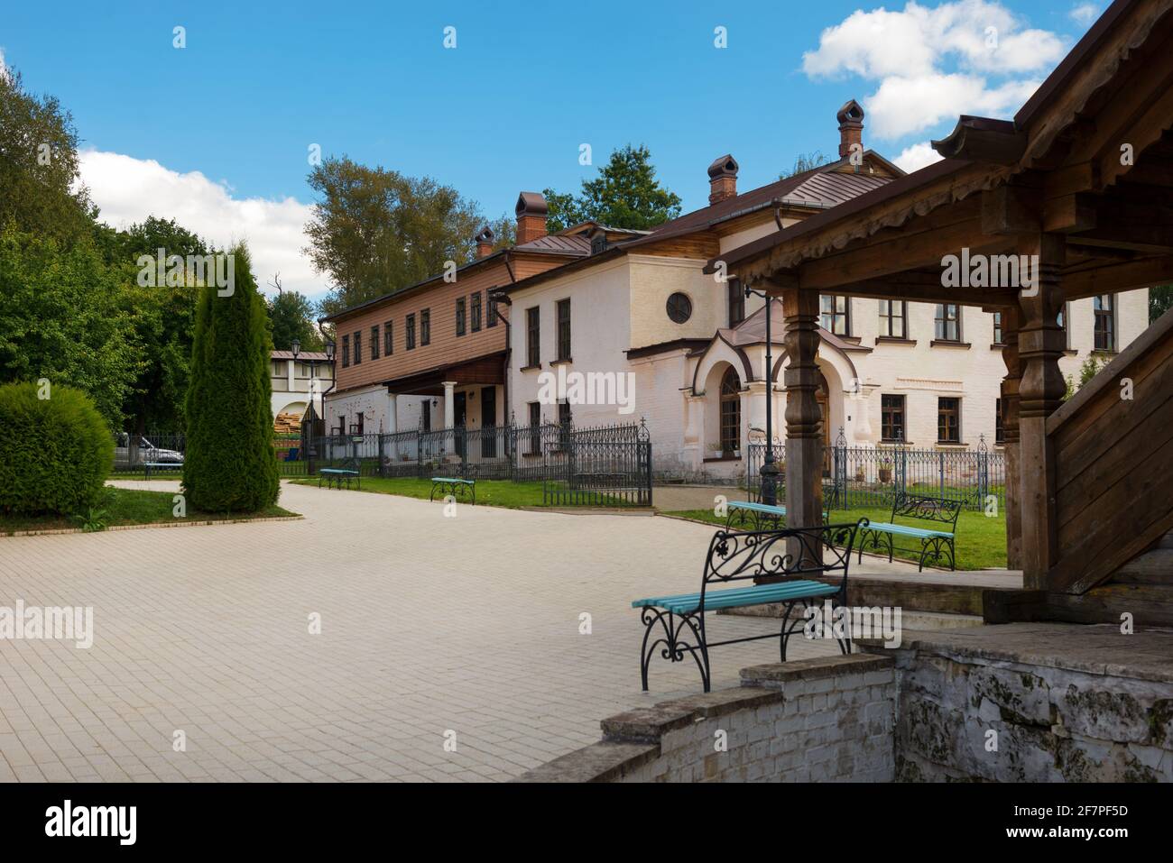 View of the stone two-story abbot building (1530s) with a fraternal ...