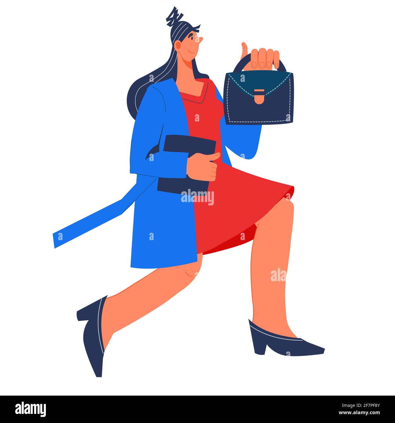 Business woman cartoon character running. Personal goal and ...
