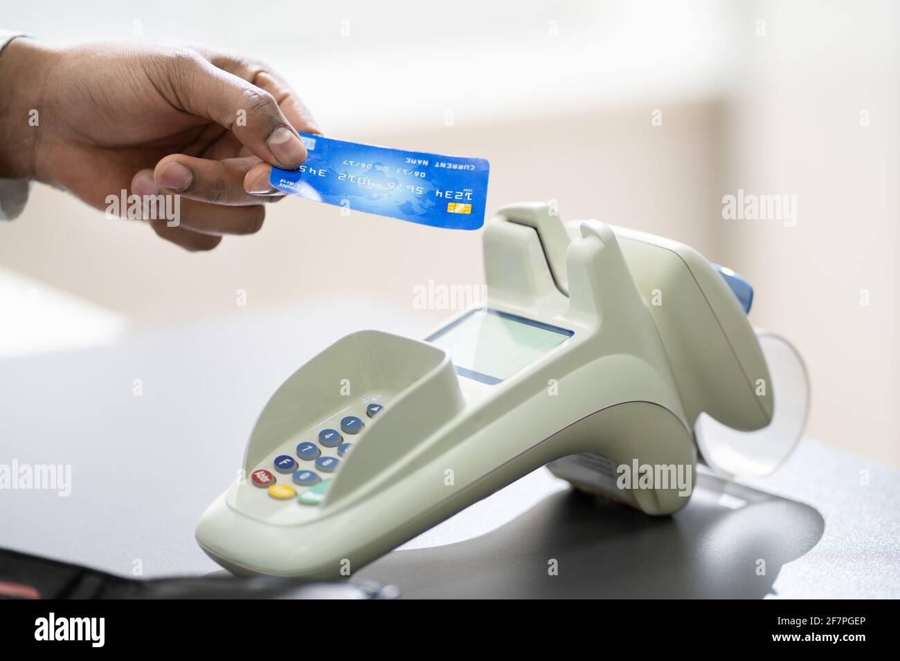 Contactless Payment Using Credit Card In Store Shop Or Hotel Reception ...