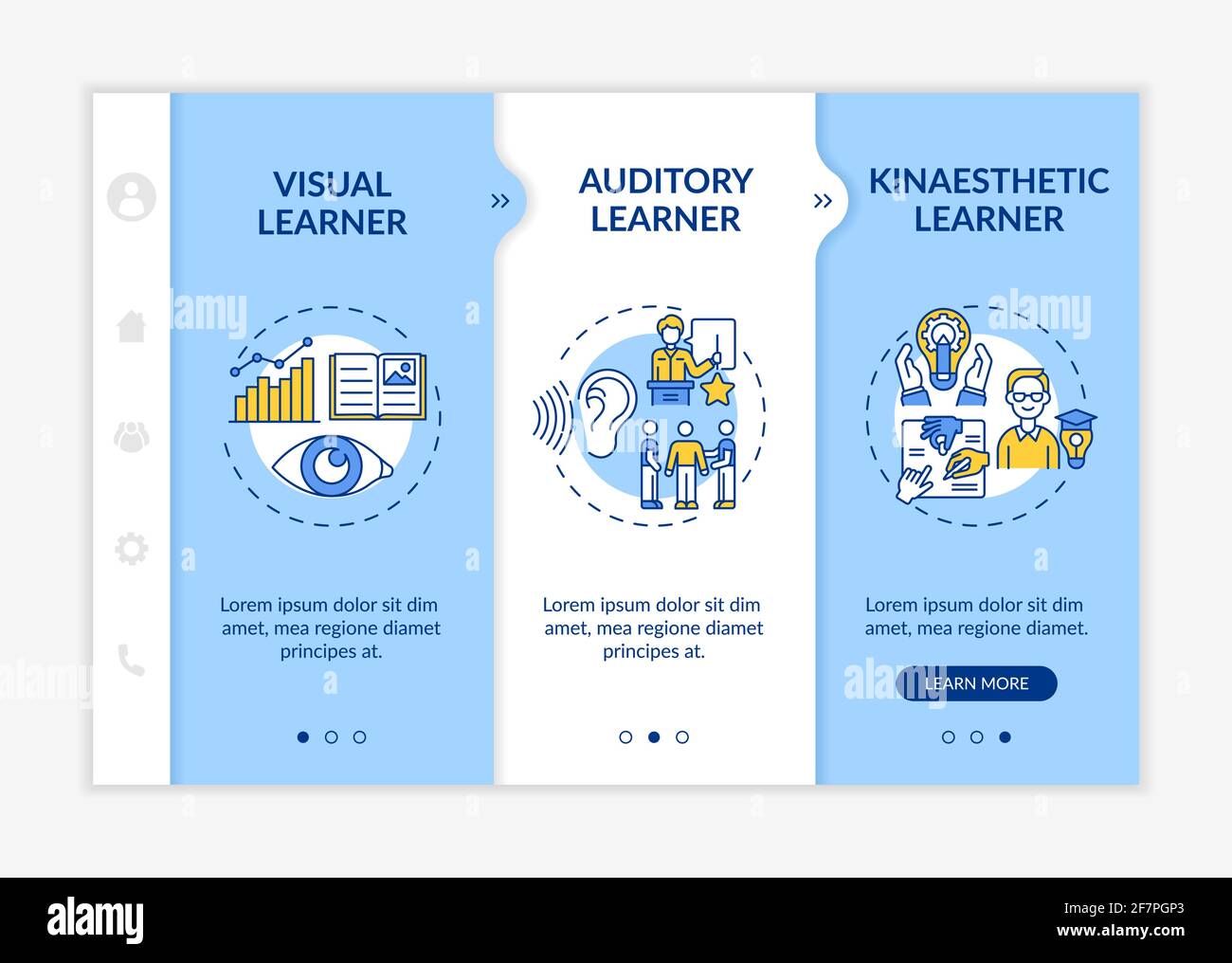 Learning styles types onboarding vector template Stock Vector Image & Art - Alamy