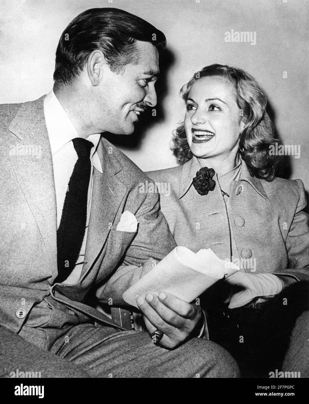 CLARK GABLE and his wife CAROLE LOMBARD candid at the Beverly Wilshire ...
