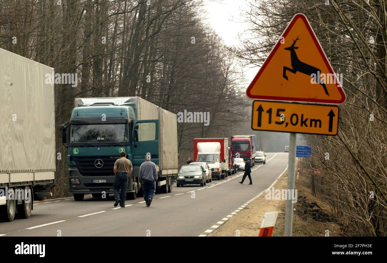 Bad traffic conjestion on The current main road from Warsaw to ...