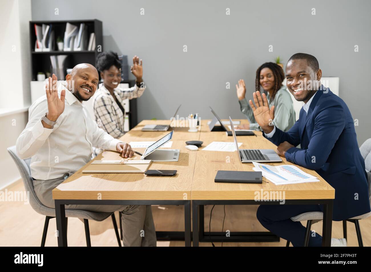 African American People Group Or Team Smiling Stock Photo - Alamy