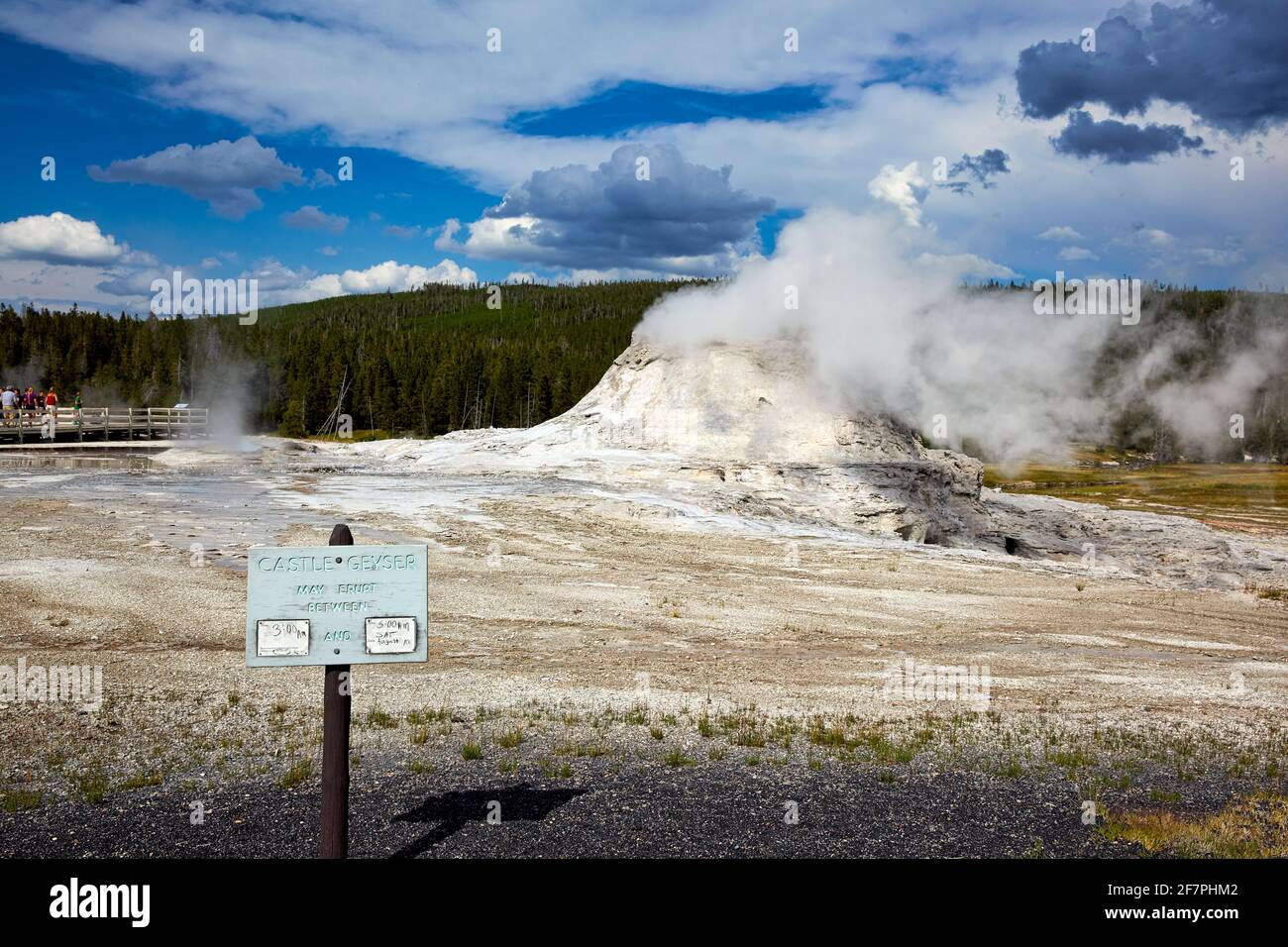 Castle Geyser In the Yellowstone National Park. Wyoming. USA Stock ...