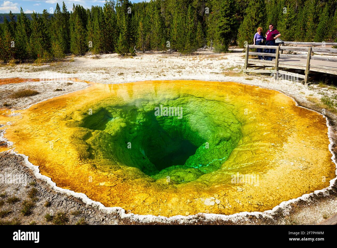 Morning Glory Pool In the Yellowstone National Park. Wyoming. USA Stock ...