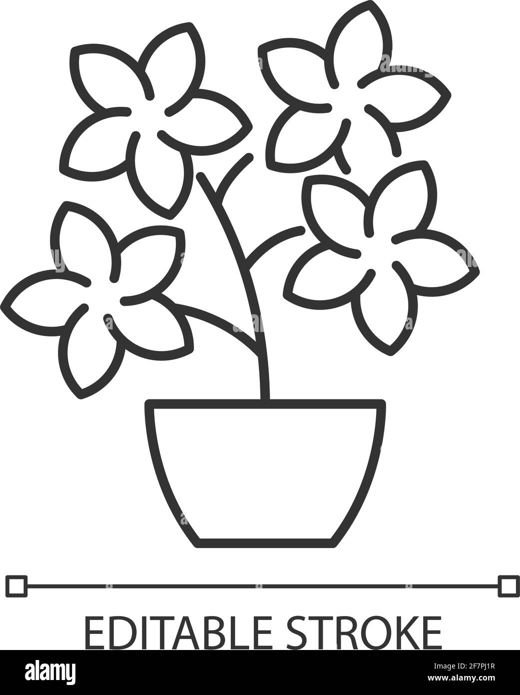 Flowering tree shrubs linear icon Stock Vector Image & Art - Alamy