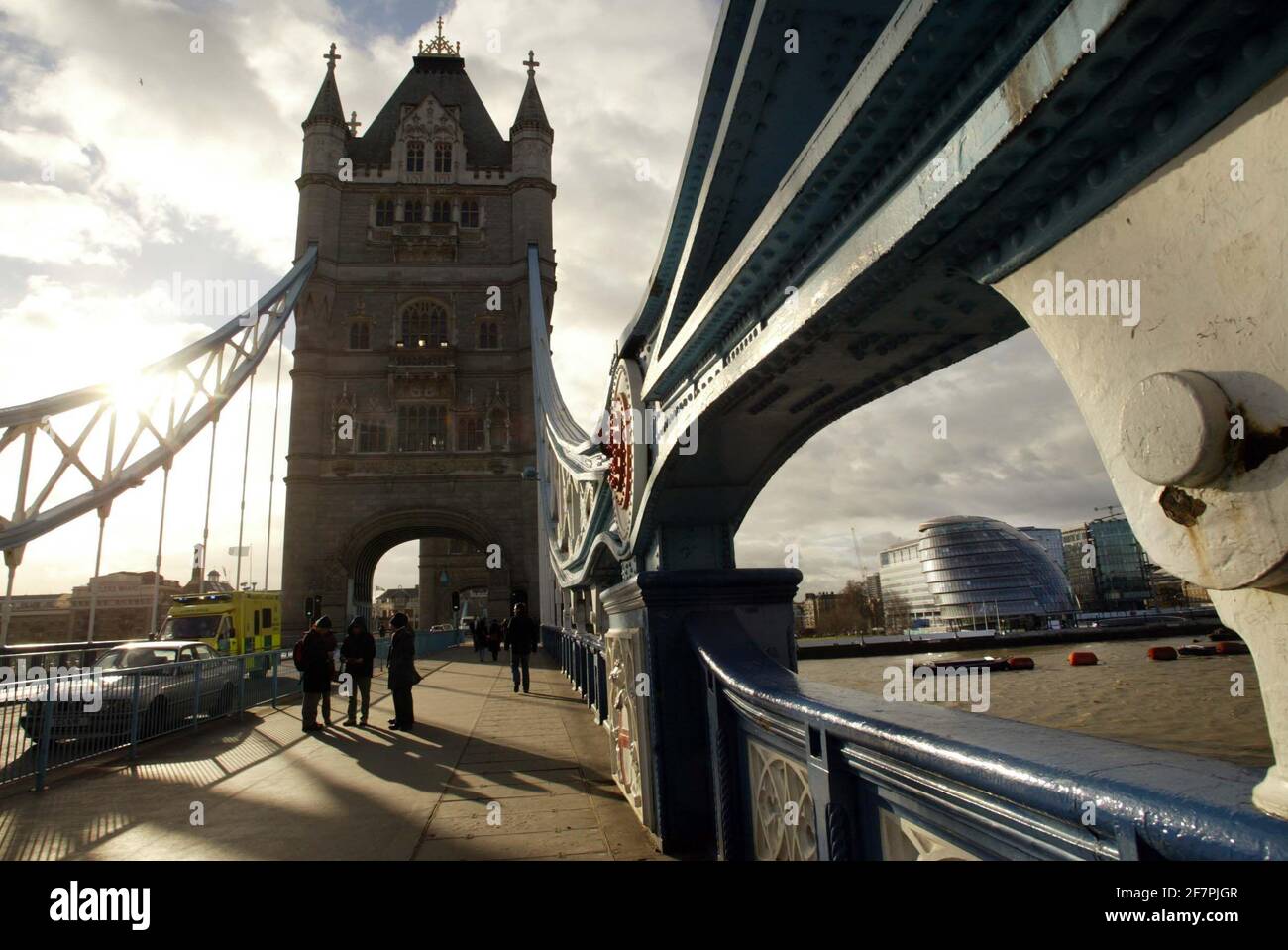 Modern glass buildings in and around the Tower Bridge area, London ...