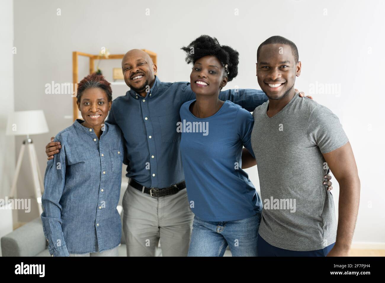 Group Of Happy African Family People Together Stock Photo - Alamy