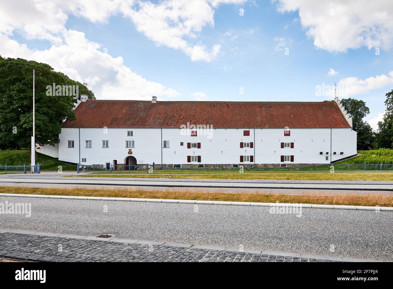 a white traditional danish building in danish city Stock Photo - Alamy