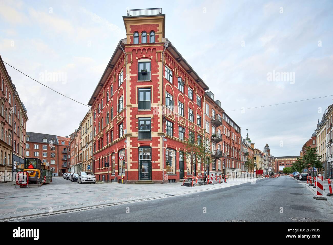 a beautiful red and yellow building with detailed work Stock Photo - Alamy