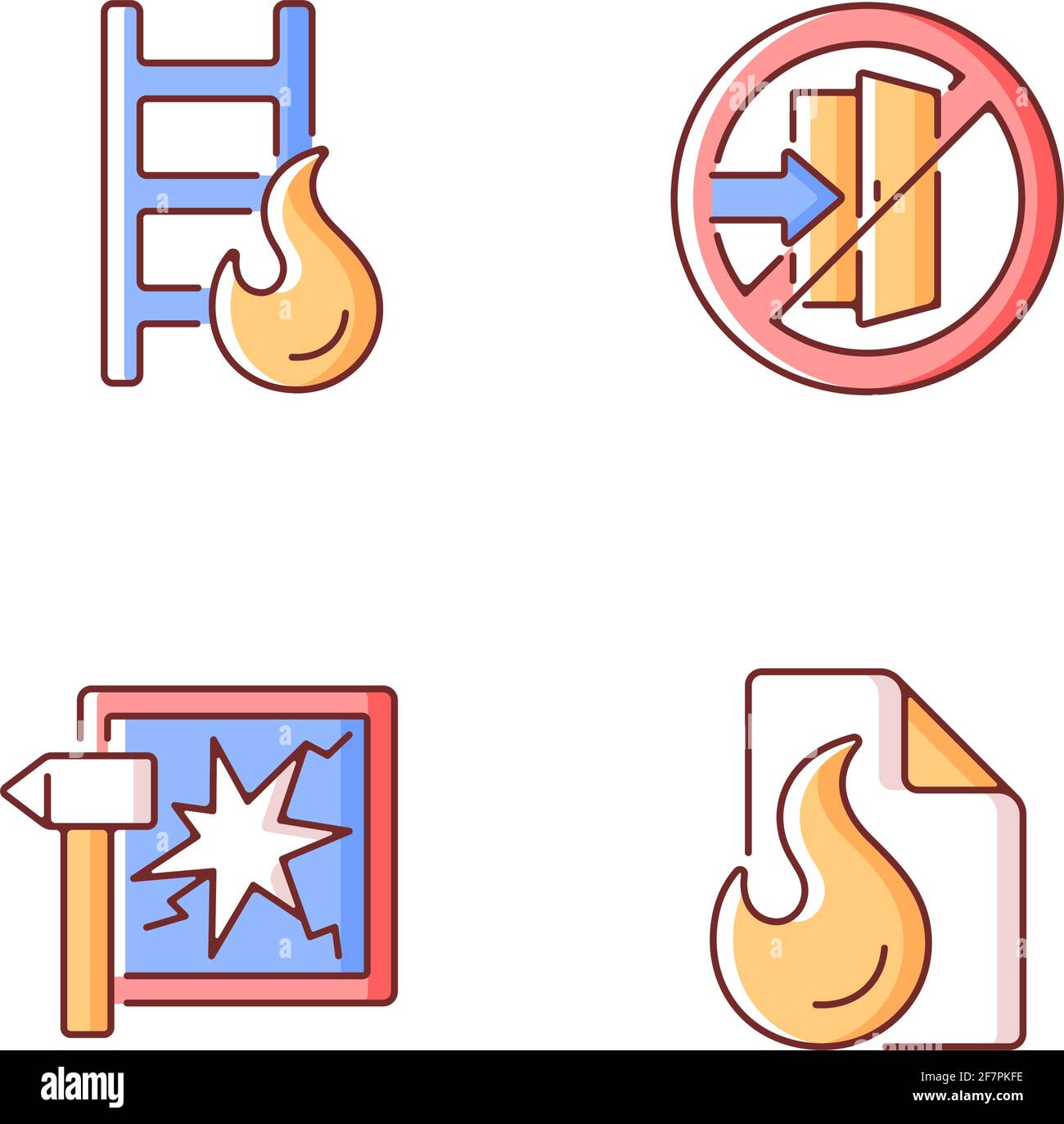Fire safety regulations RGB color icons set Stock Vector Image & Art ...