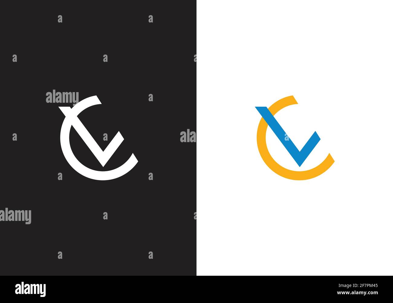 Initial Monogram Letter C V Logo Design Vector Template Stock Vector ...