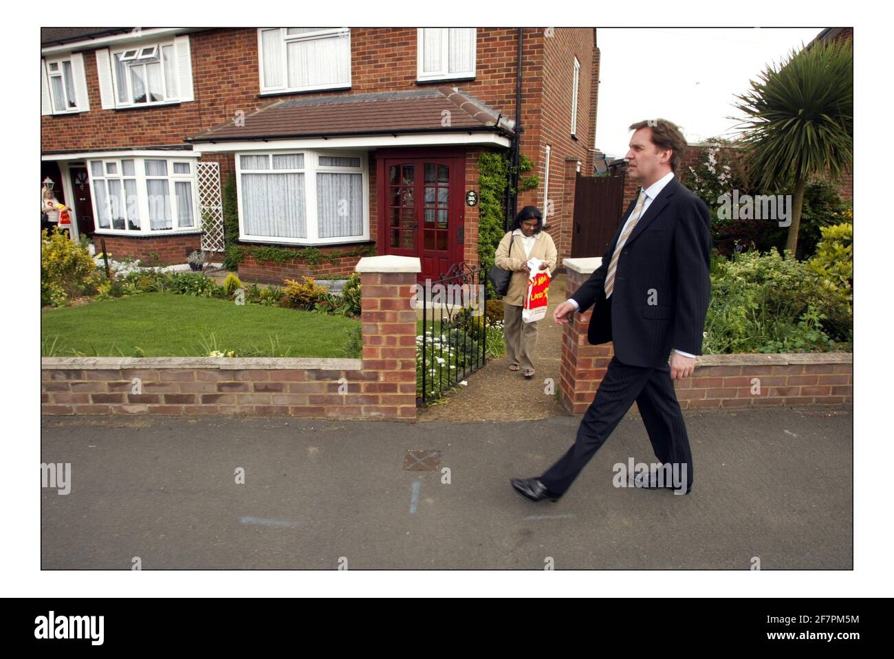Alan Milburn Knocking on doors in Watford with Clair Ward (in Red ...