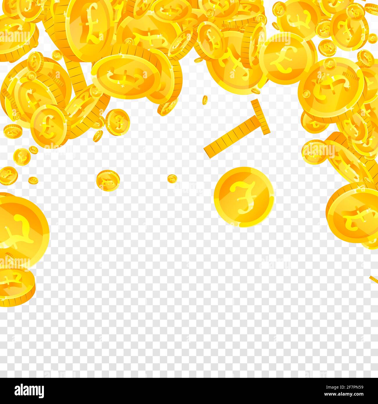 British pound coins falling. Decent scattered GBP coins. United Kingdom ...