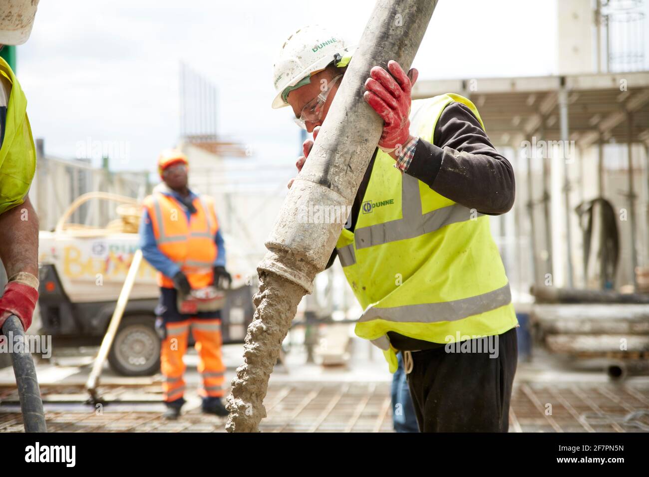 Concrete being poured for new Tower Block Stock Photo - Alamy