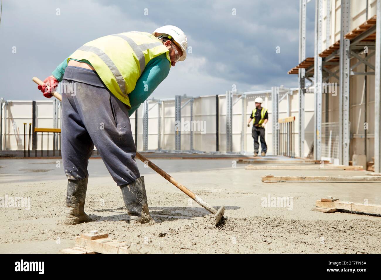 Concrete being poured for new Tower Block Stock Photo - Alamy