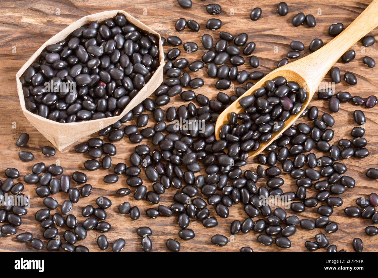 Raw black beans - Top view Stock Photo - Alamy