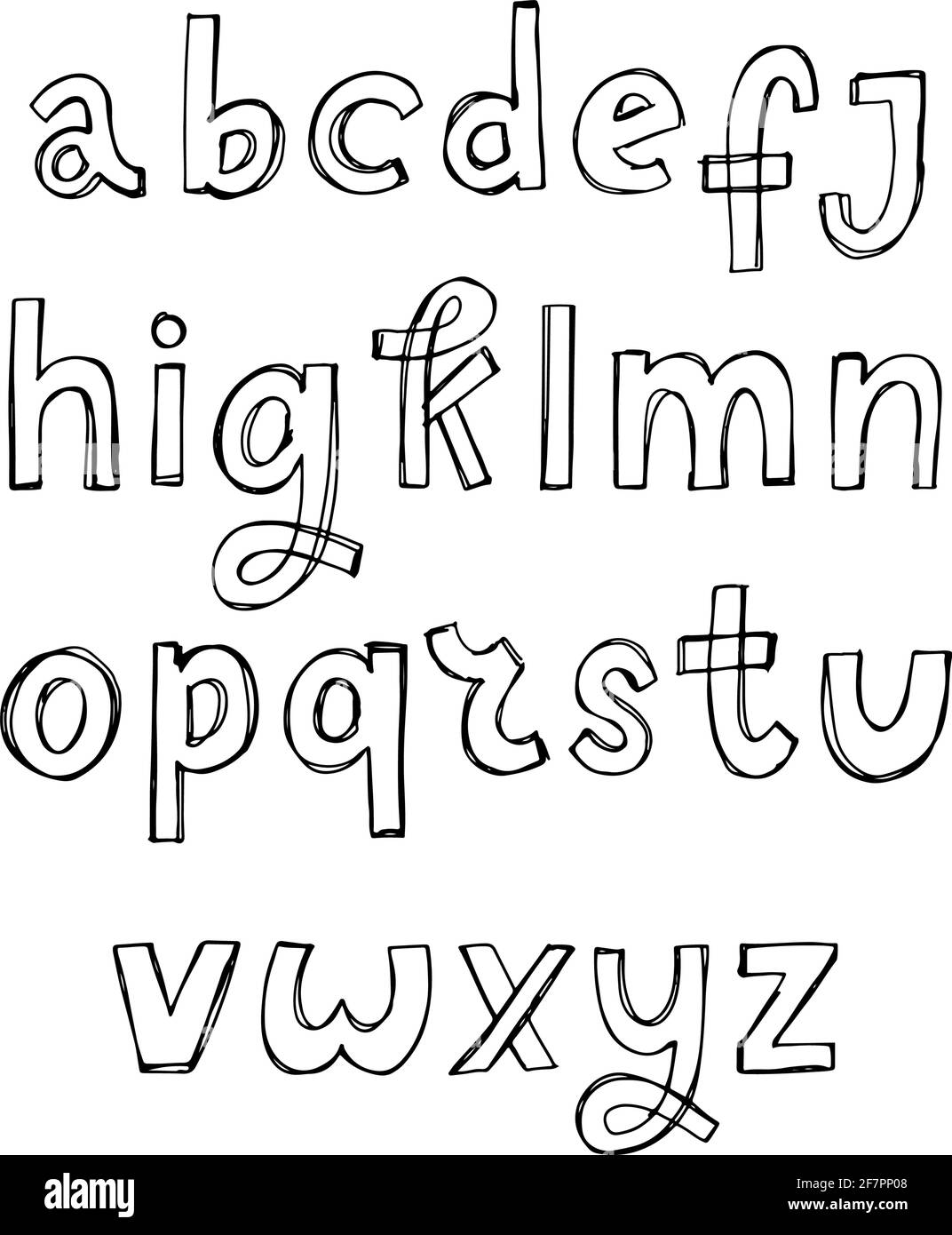 Hand drawn vector abc, font 3D Stock Vector Image & Art - Alamy