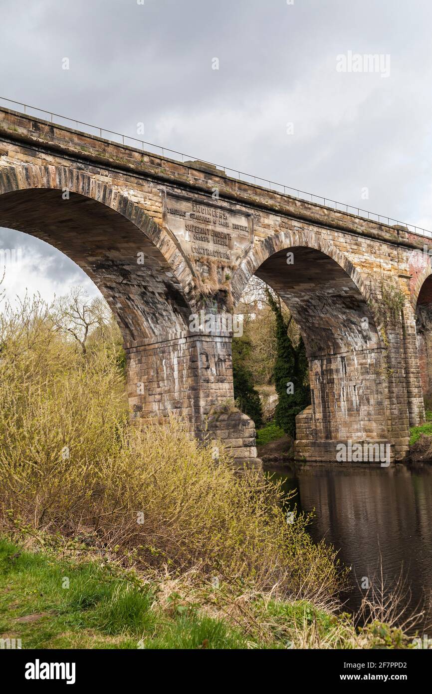 The rail viaduct over the River Tees at Yarm,England,UK Stock Photo - Alamy