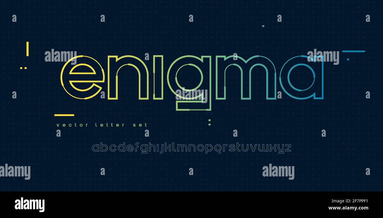 Vector linear lowercase letter set, alphabet, font, typography Stock ...