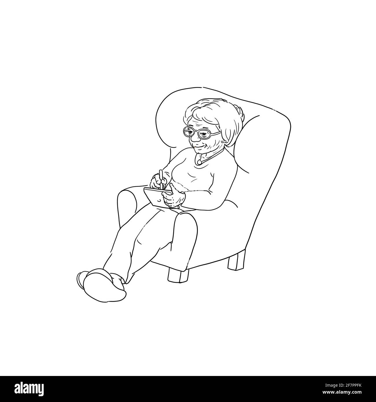 Gray haired pensioner in Cut Out Stock Images & Pictures - Alamy