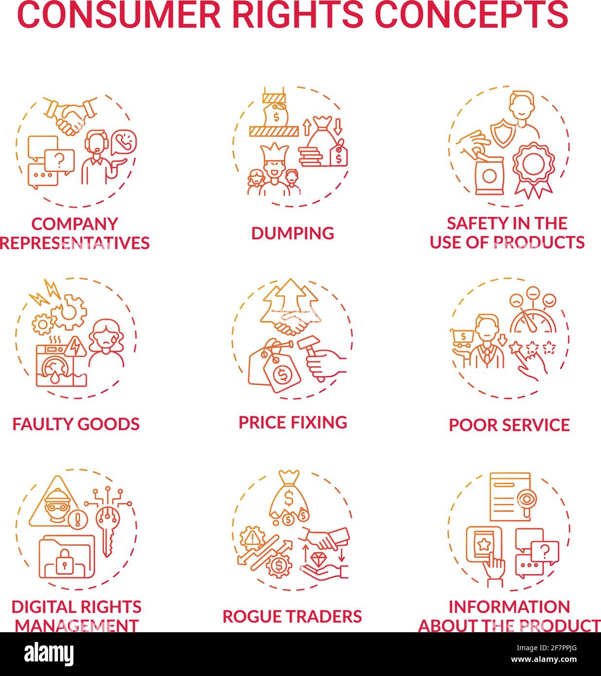 Consumer rights concept icons set Stock Vector Image & Art - Alamy