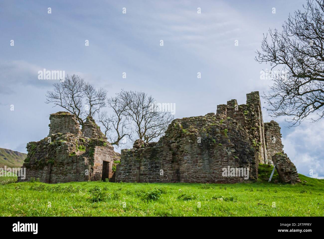 A 3 image HDR of the ruins of Pendragon Castle, reputed home of Uther ...