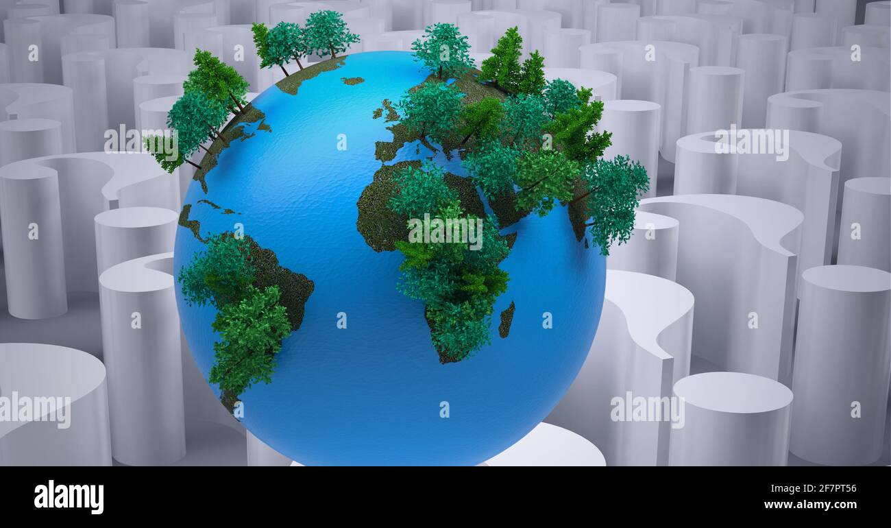 World planet earth trees animation hi-res stock photography and images ...