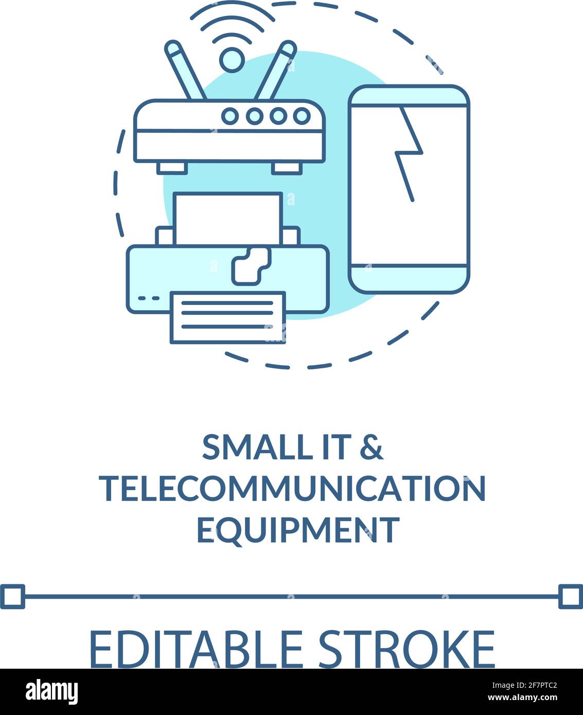 Small IT and telecommunication equipment concept icon Stock Vector ...
