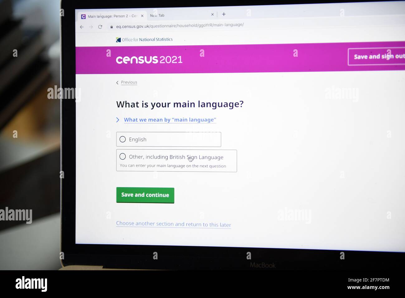 Census form 2021 hi-res stock photography and images - Alamy