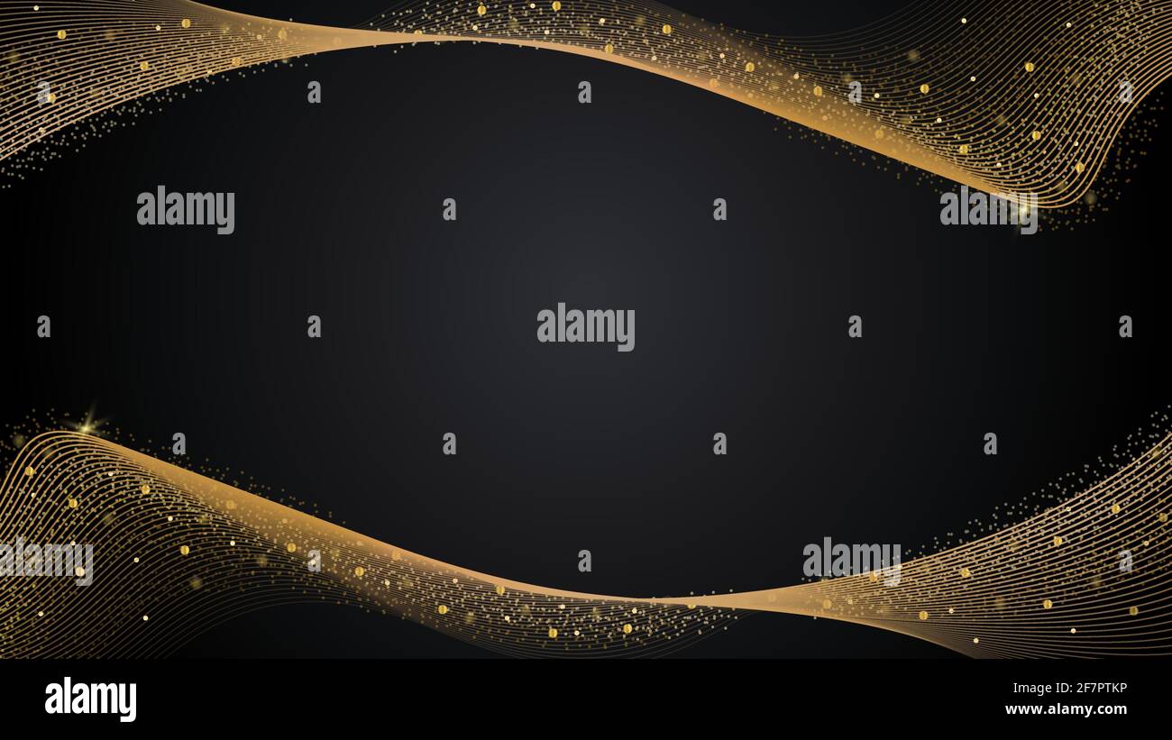 Sparkle curve luxury background template with wavy lines. Vector ...