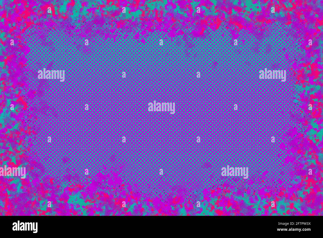 An abstract neon splatter border background image Stock Photo - Alamy