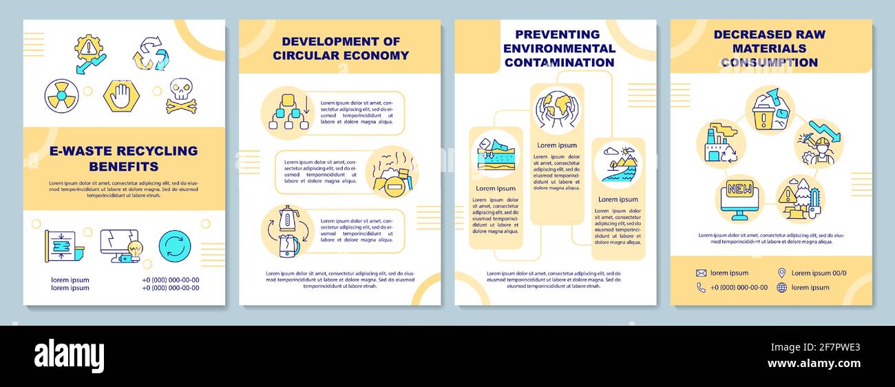E-waste recycling benefits brochure template Stock Vector Image & Art ...