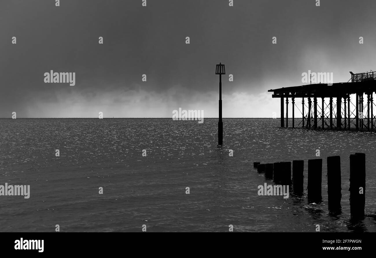 Storm over black sea Black and White Stock Photos & Images - Alamy