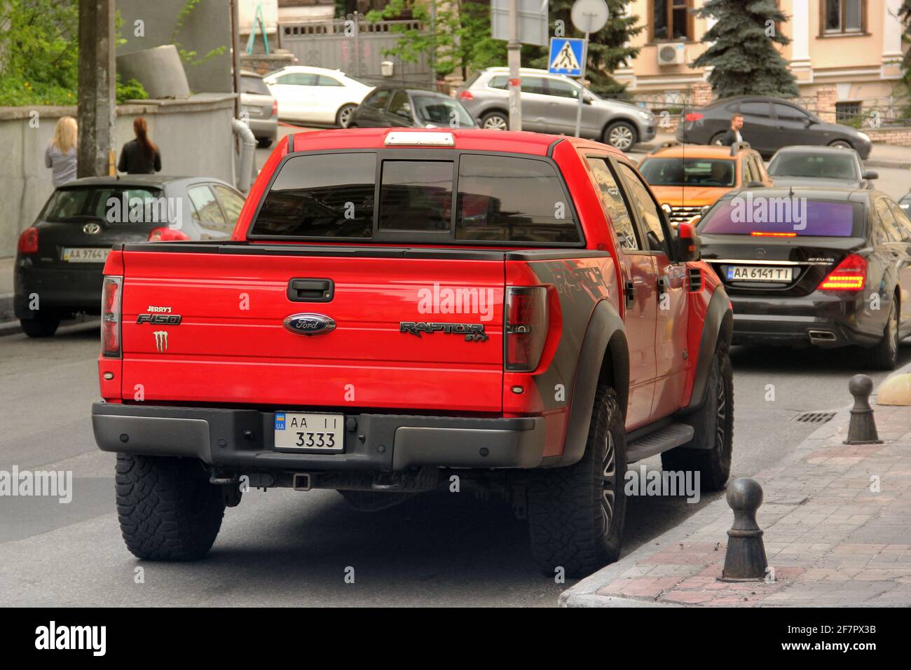 Kiev, Ukraine - May 3, 2019: A large Ford Raptor SUV in the city Stock ...
