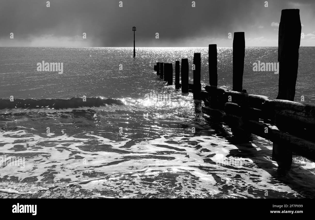 Storm cloud over sea Black and White Stock Photos & Images - Alamy