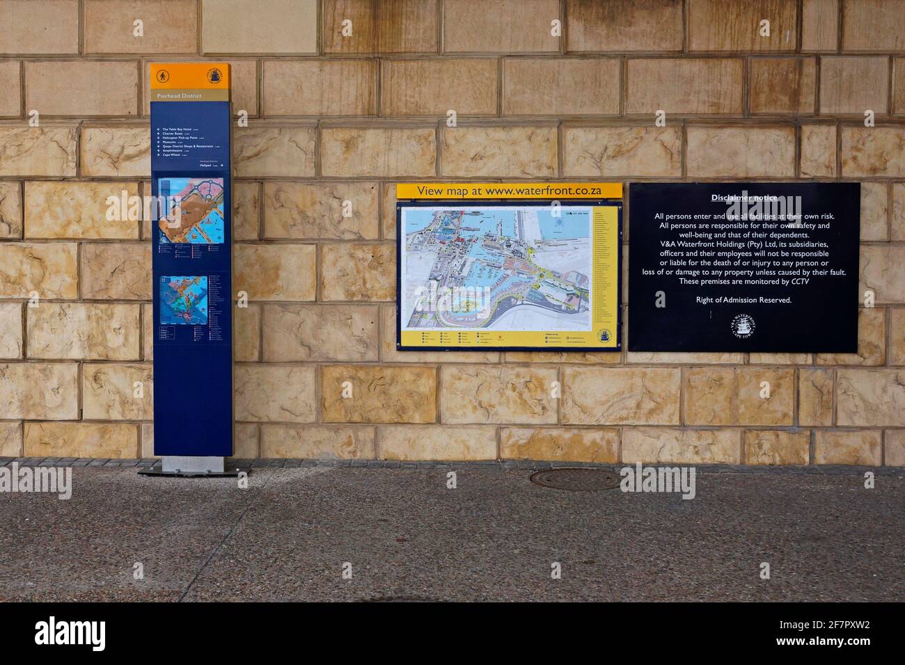 V&A Waterfront information sign and map , Cape Town,South Africa Stock ...