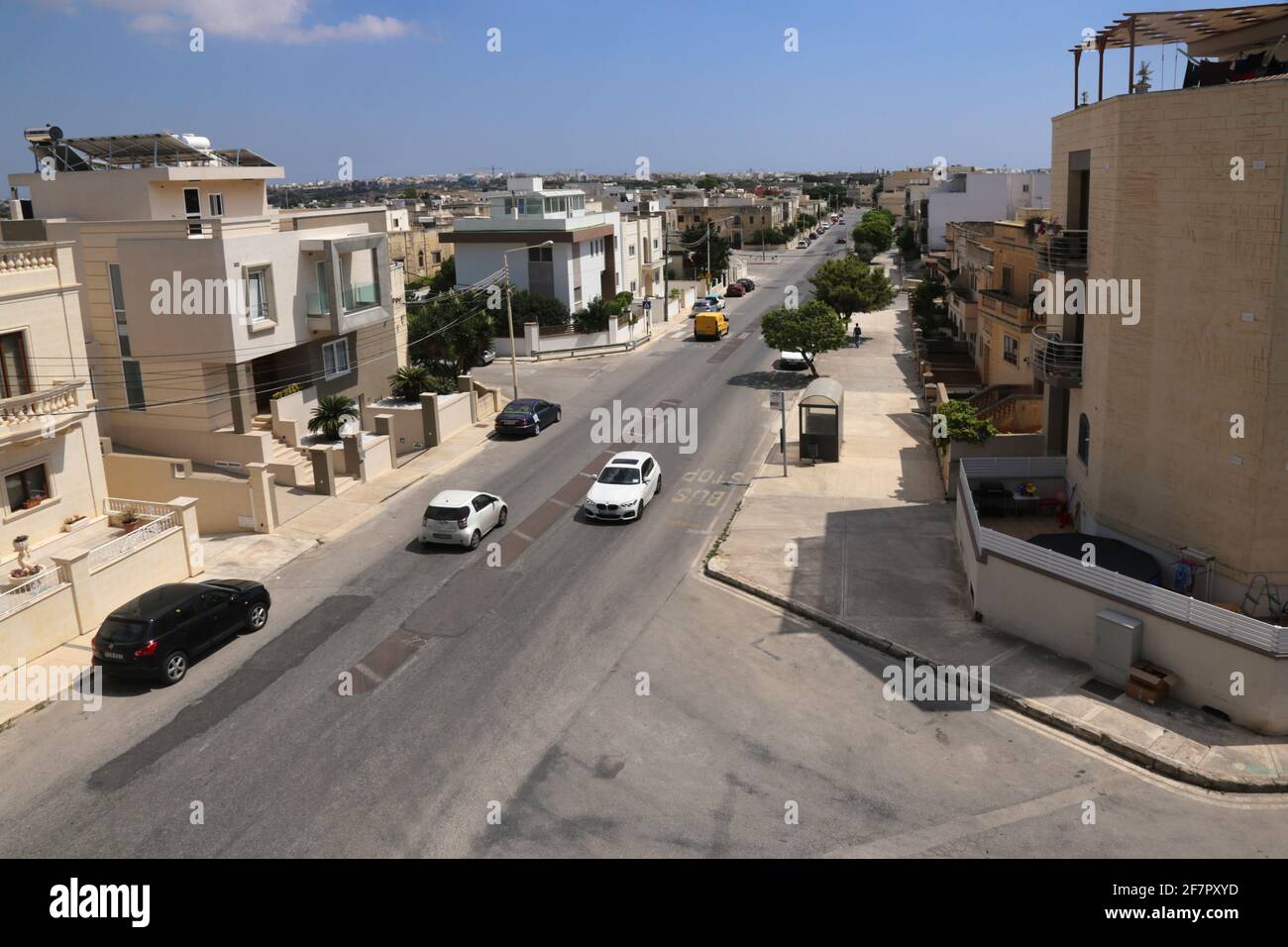 Attard. Malta. Typical mediterranean houses on the street in ...