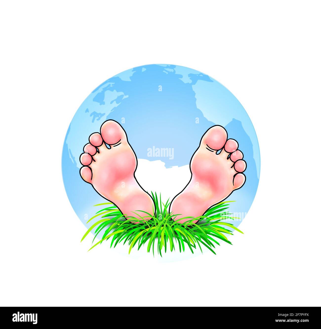 Foot Feet Soles of the feet barefoot child earth worldwide blue sky ...