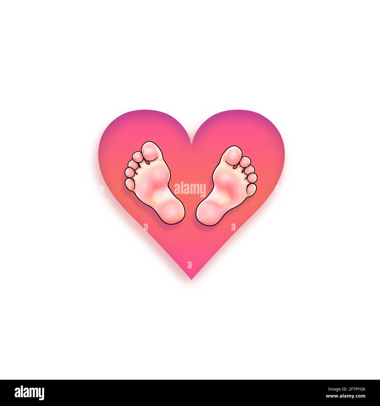 Feet soles barefoot child heart purple pink orange go run care love ...