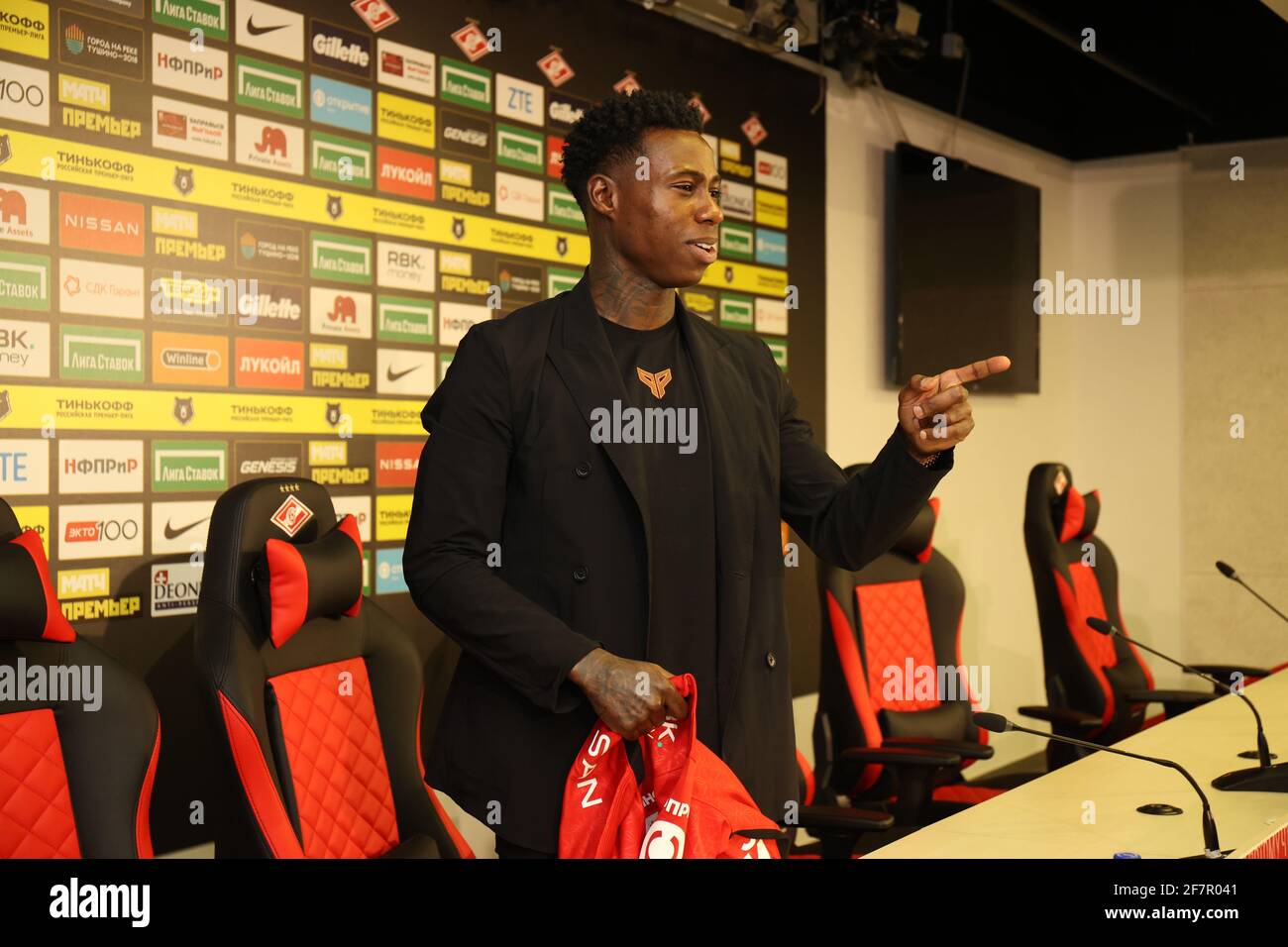 MOSCOW, RUSSIA, FEBRUARY 25, 2021. Quincy Promes Press Conference ...
