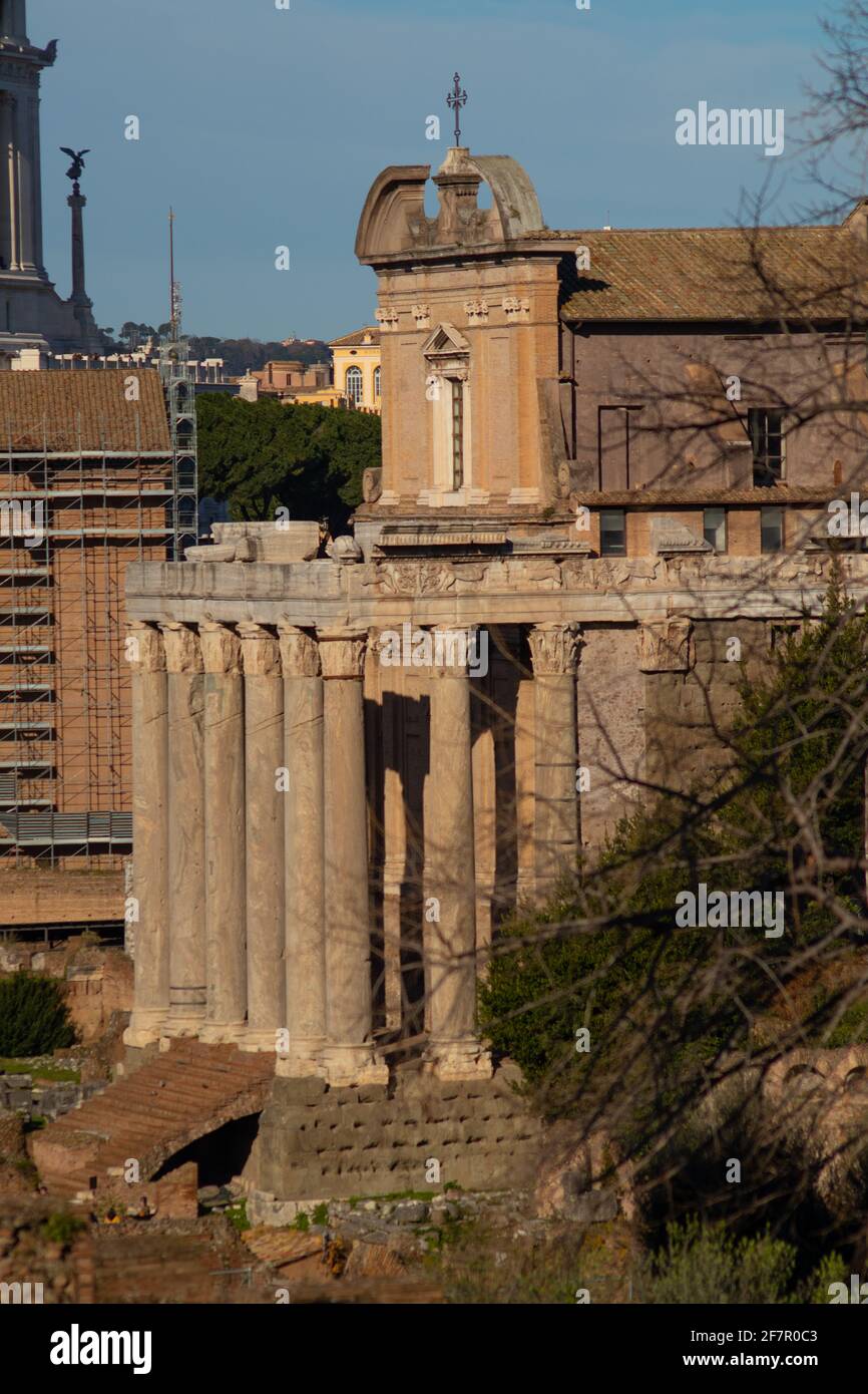 San Lorenzo in Miranda Church at Antonino and Faustina Temple, Rome ...