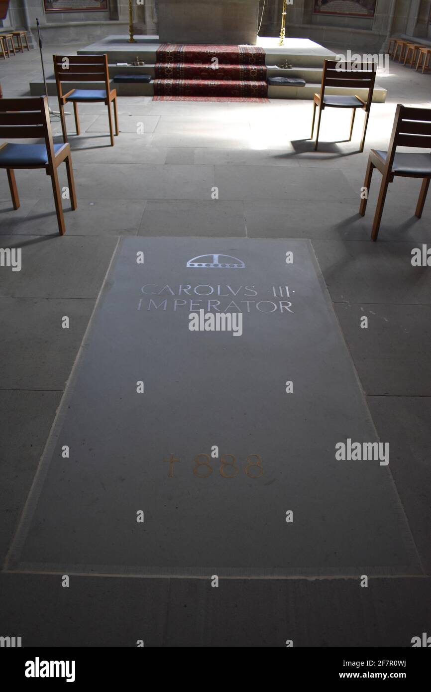 The Abbey Church of St Mary and Mark in Reichenau Mittelzel. Tombstone ...