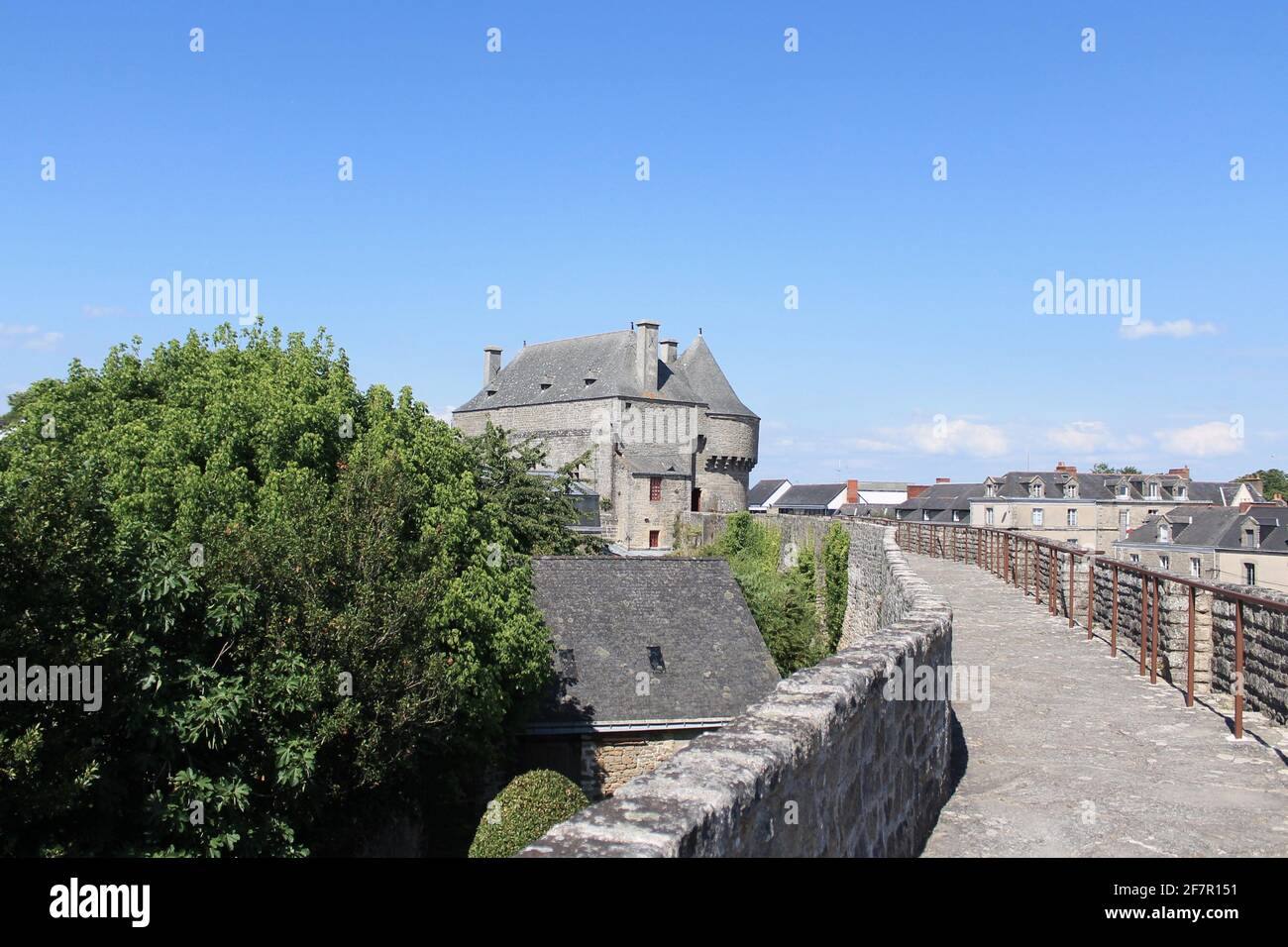Along the ramparts of Guerande medieval city, Loire-Atlantique, Pays de ...