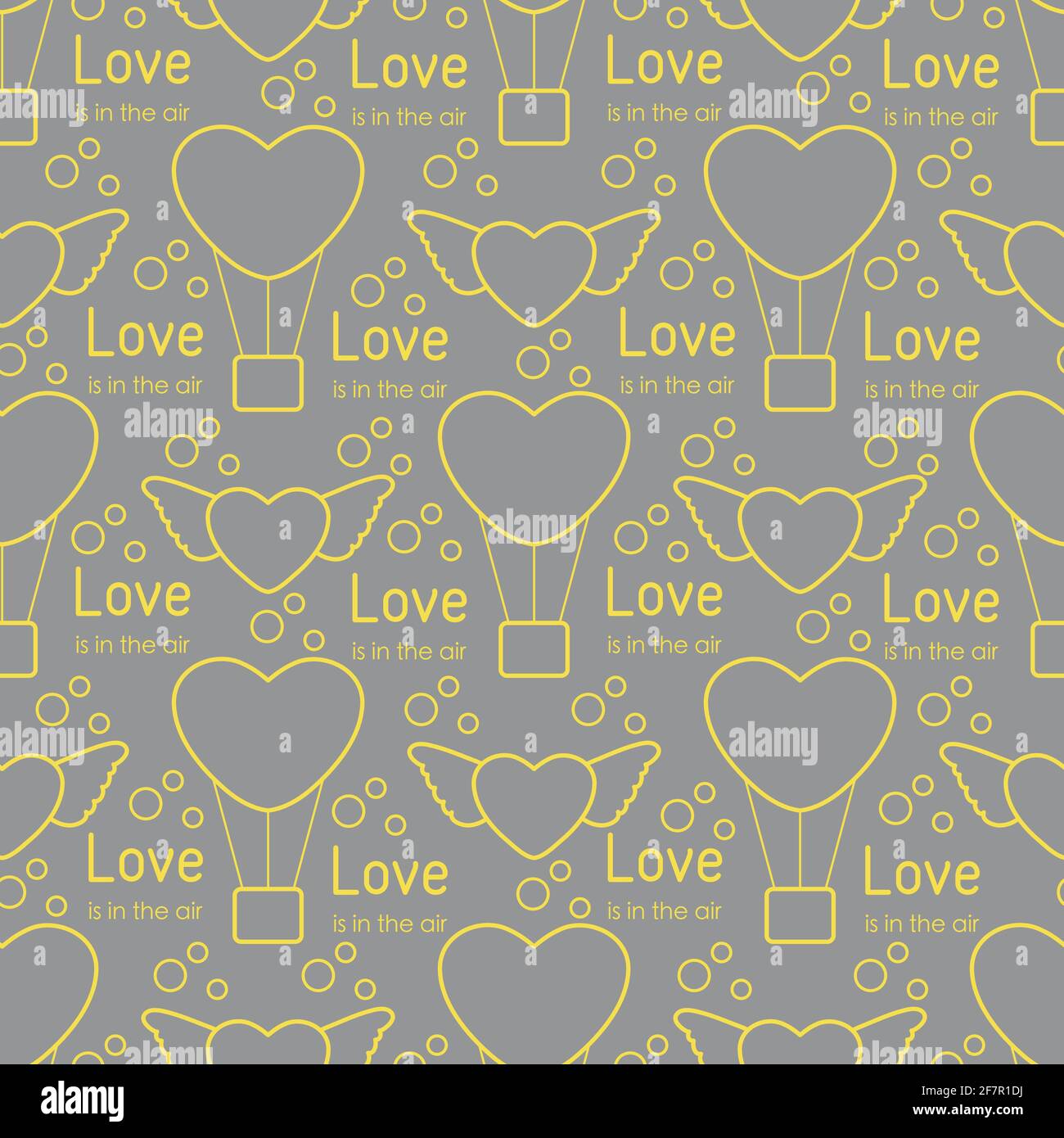 Vector seamless pattern Happy Valentine's Day, Wedding. Air balloon ...