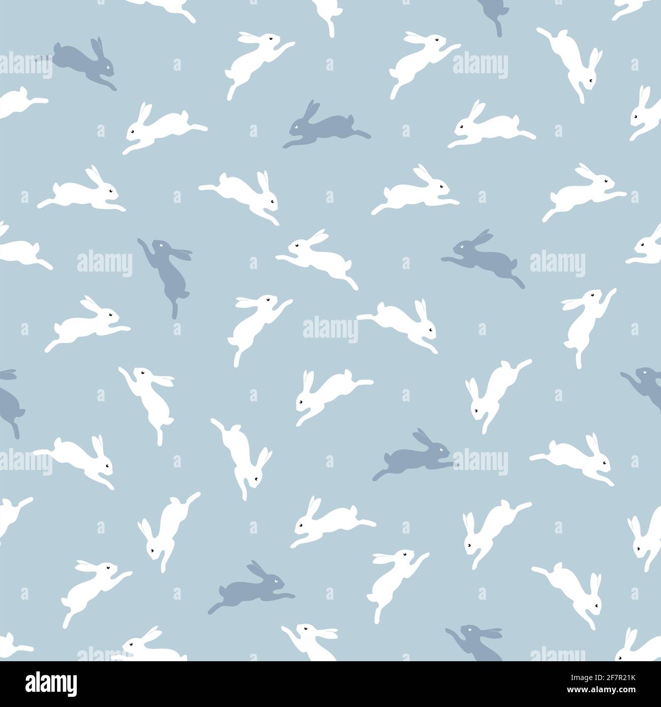 Seamless pattern with rabbits. Graphic design for paper, textile print ...