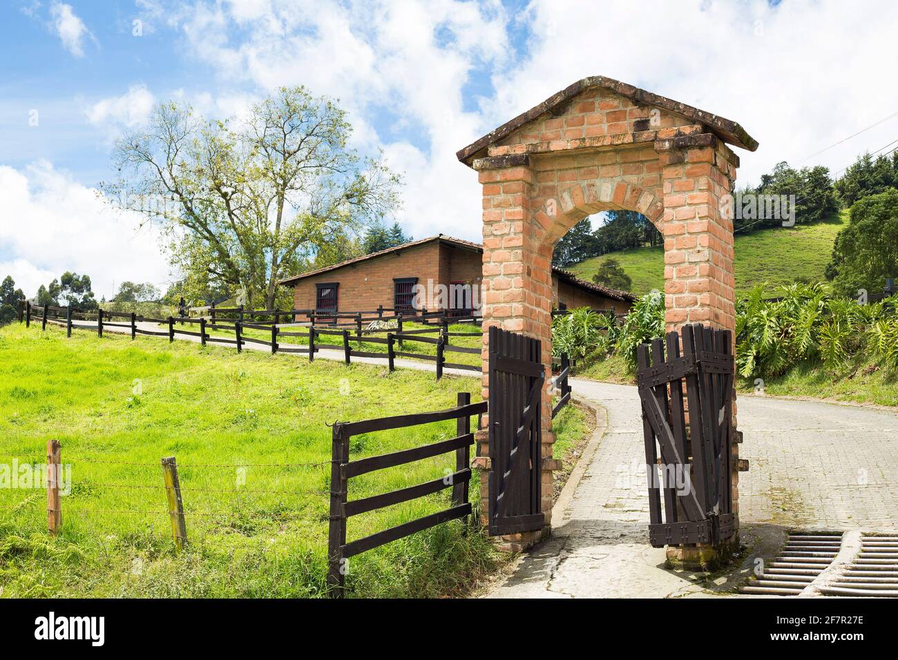 Beautiful country house. Colombian architecture - Rustic facade Stock ...